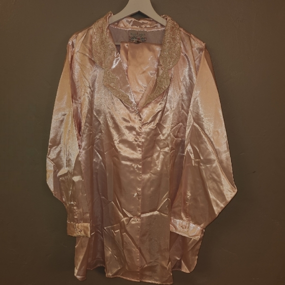 Allison Rhea | Intimates & Sleepwear | Vintage Pink Satin Embroidered ...